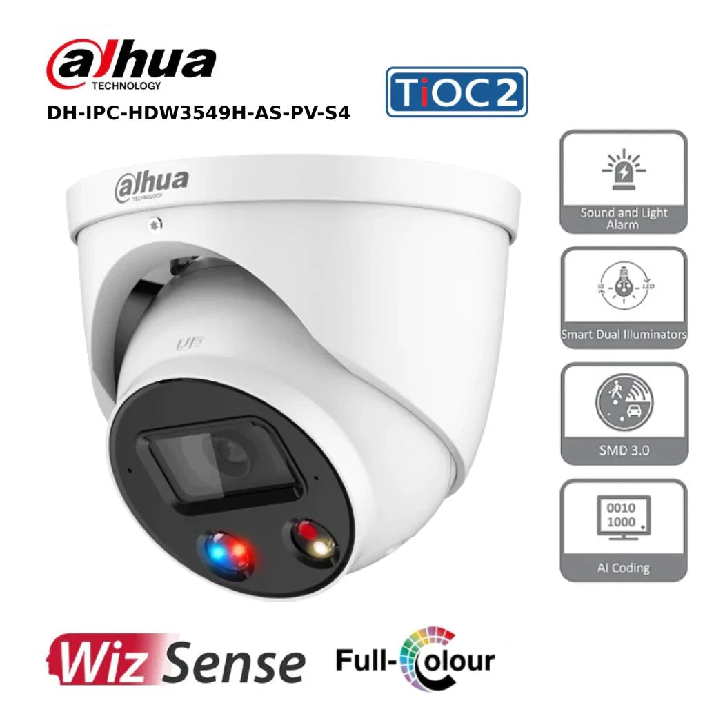 Dahua 5MP IP Camera DH-IPC-HDW3549H-AS-PV-S3/S4 5MP TiOC 2.0 Fixed-foc ...
