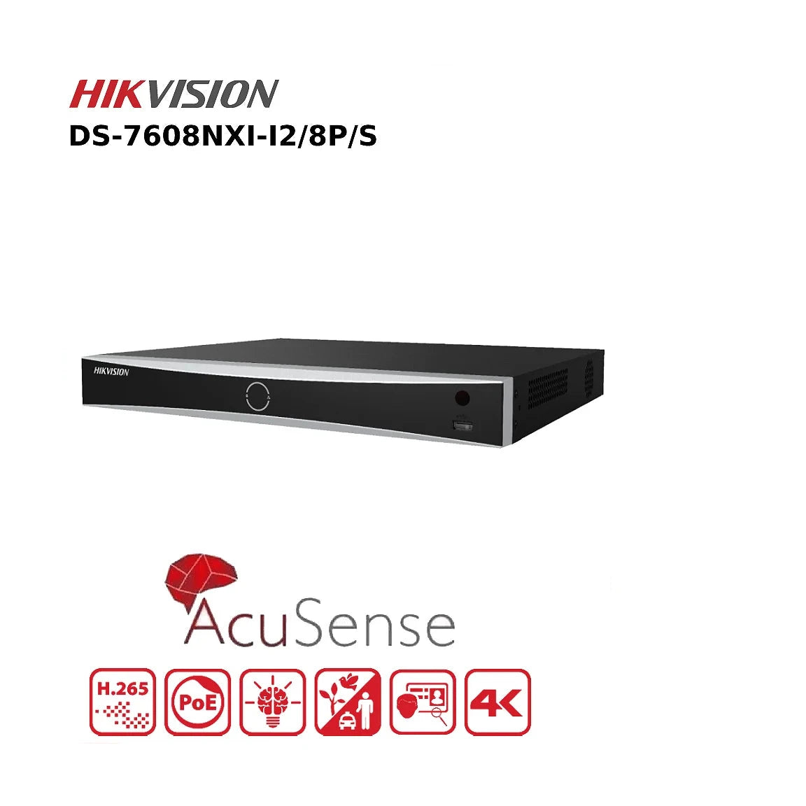 Hikvision 8 Channel NVR DS-7608NXI-I2/8P/S 12MP AcuSense PoE 8 Channel ...